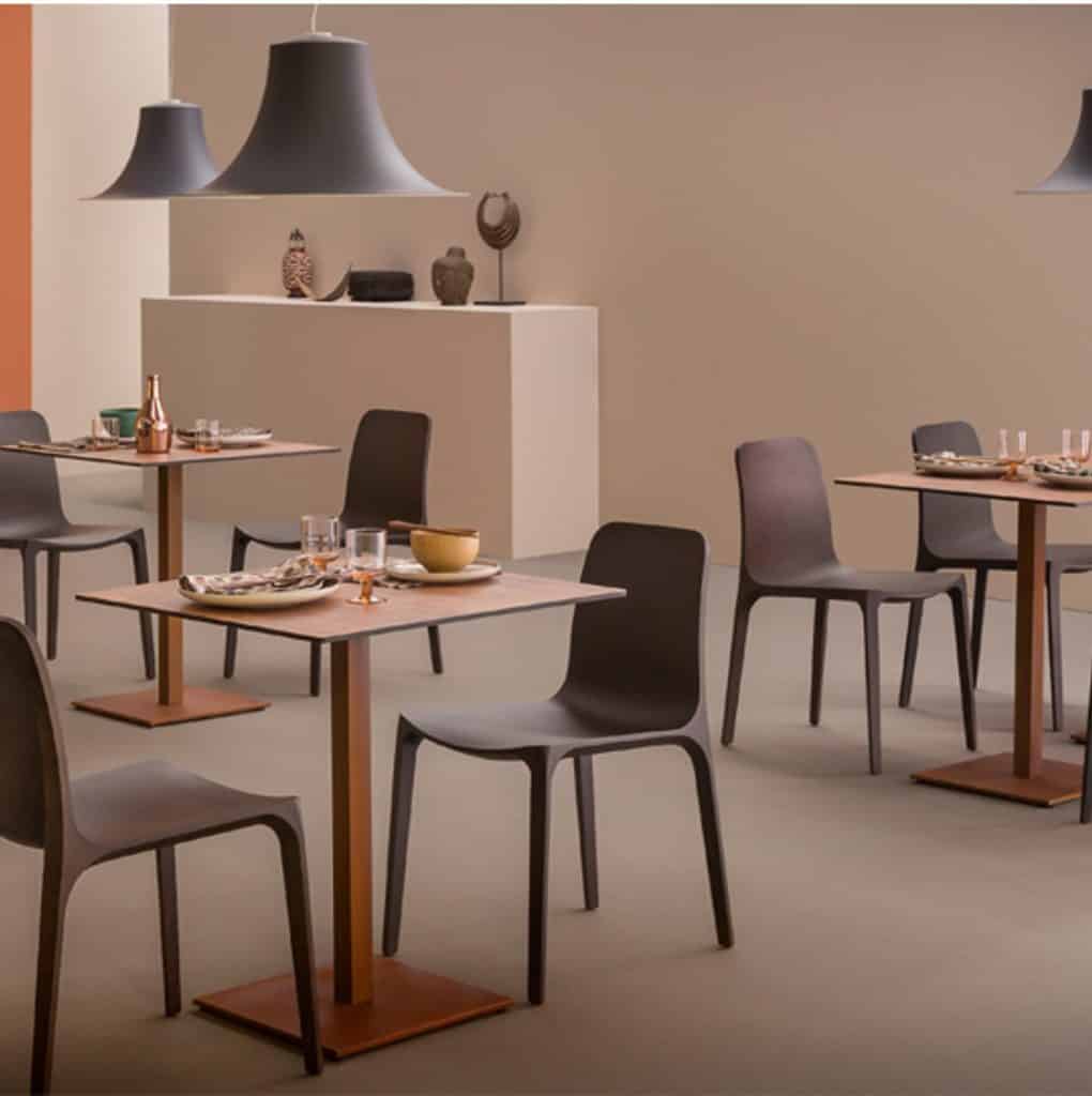 Inox Square Table Base Sandblast | Pedrali at DeFrae Contract Furniture