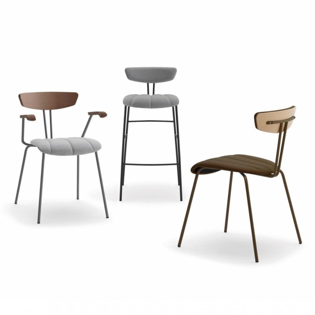 Amy Bar Stool - Metal Frame Upholstered Bar Stool from DeFrae